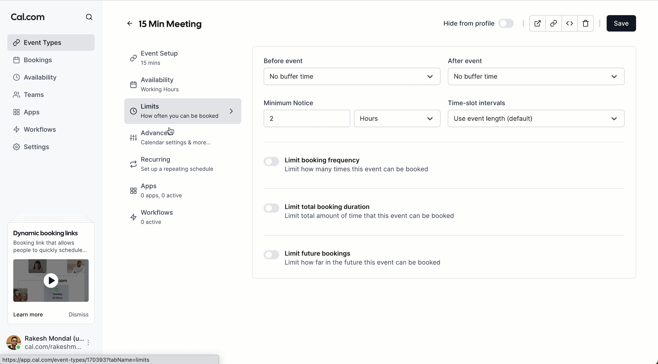 Cal.com | UI, UX Design | SaaS | Application Design | saas ui